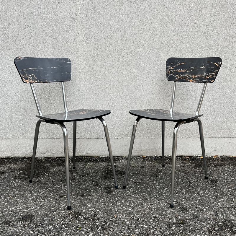 chaises vintage en Formica noir - Vintage by fabichka